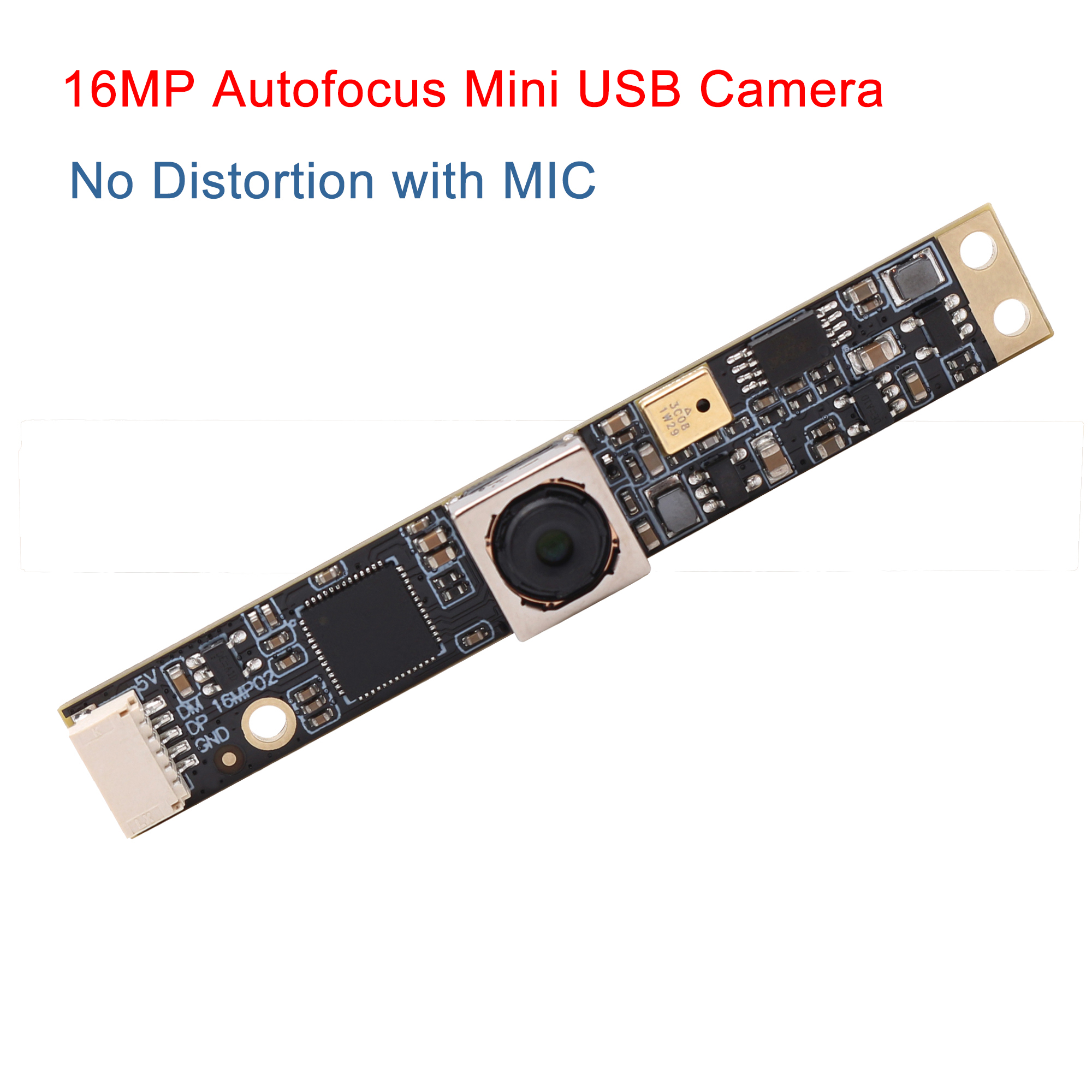 ELP 16MP AF Slim Camera USB2.0 UVC IMX298 Autofocus Mini USB Camera Module with 68 Degree No ...